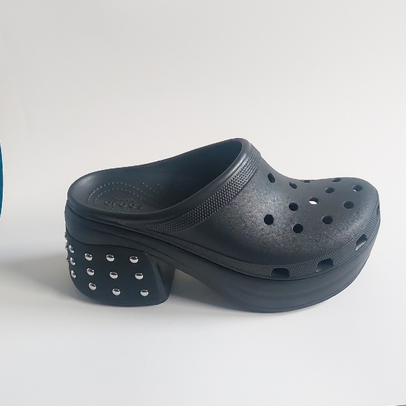 CROCS | Shoes | Crocs Siren Studded Black Platform Clog Size Womens 2 ...